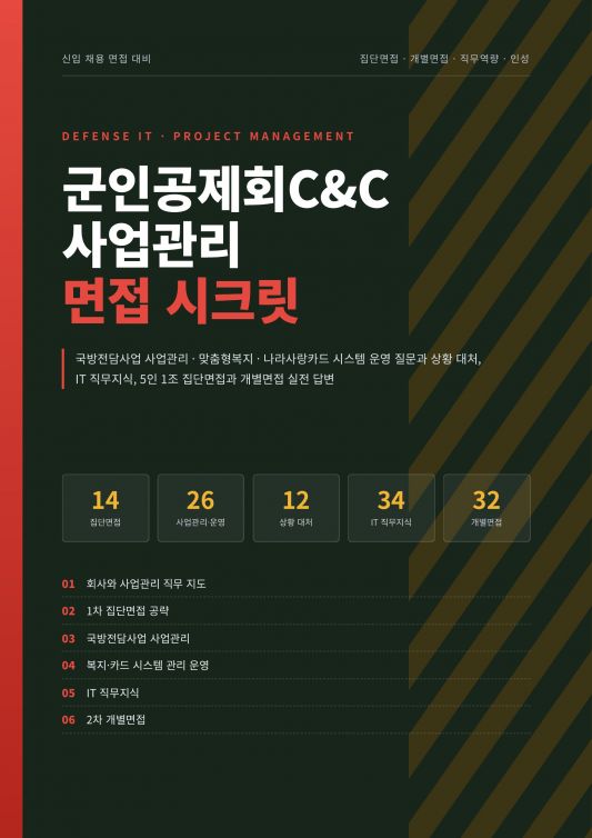 2026 군인공제회C&C 사업관리 면접후기 기출 118선 (집단면접+개별면접+상황대처+IT직무지식)