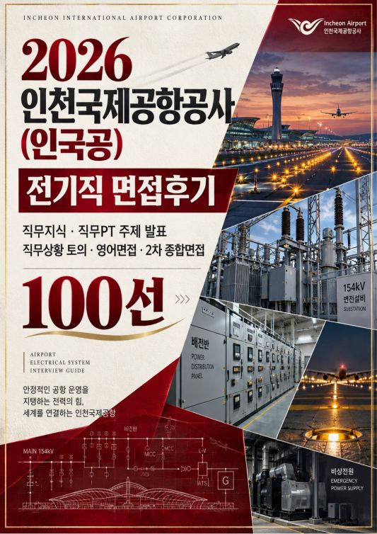 인천국제공항공사 전기직 면접후기기출,직무PT,직무지식,상황토의, 2차종합 100선[2026 인국공 면접]