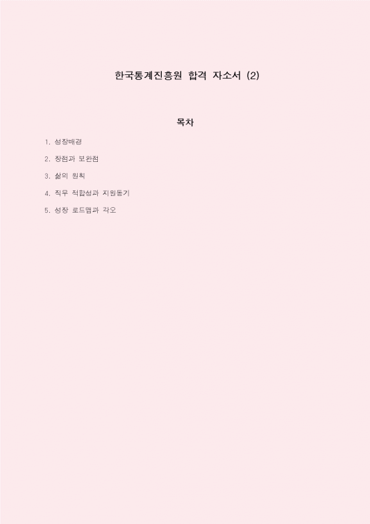 한국통계진흥원 합격 자소서 (2)