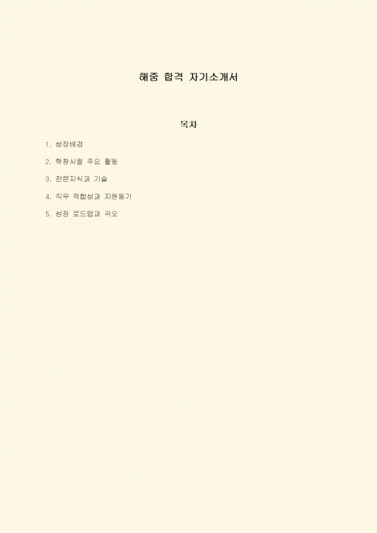 해줌 합격 자기소개서