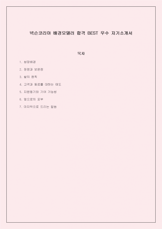 넥슨코리아 배경모델러 합격 BEST 우수 자기소개서