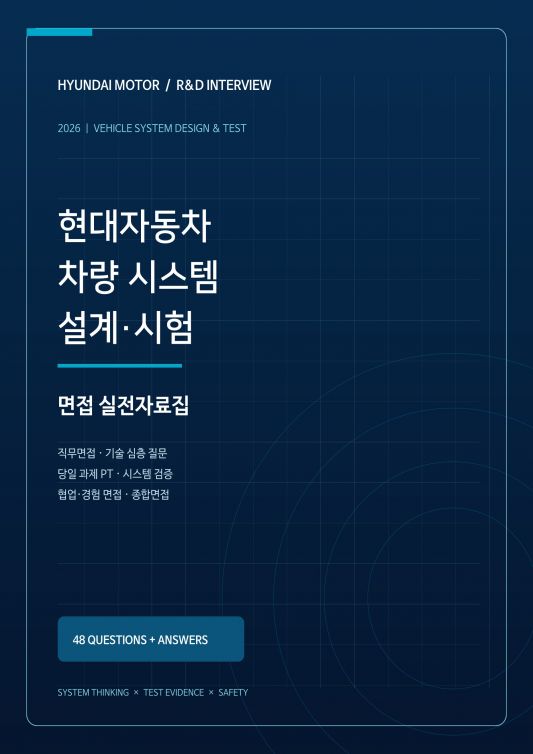 2026 현대자동차 차량 시스템 설계/시험 면접] 직무면접 기술심층질문 당일 과제PT 시스템검증 종합면접