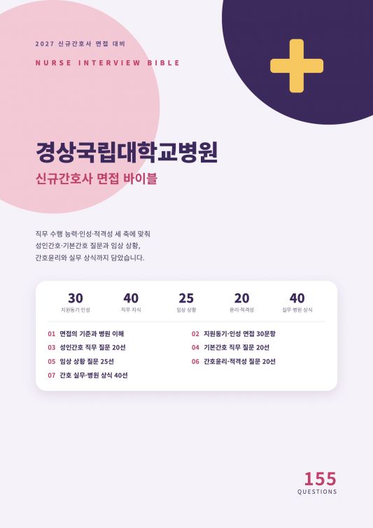 [2027 대비] 경상국립대학교병원 신규간호사 면접후기 및 기출 155문항