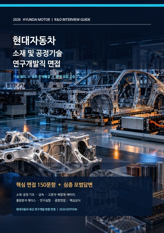 [현대자동차 소재 및 공정기술 연구개발 면접후기] 기출 150선 [2026]