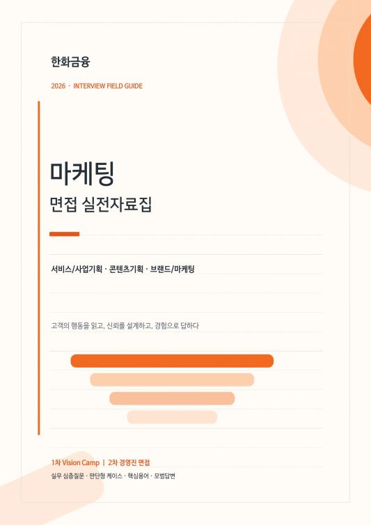 2026 한화금융 마케팅 면접 실전자료집] 서비스/사업기획 콘텐츠기획 브랜드/마케팅