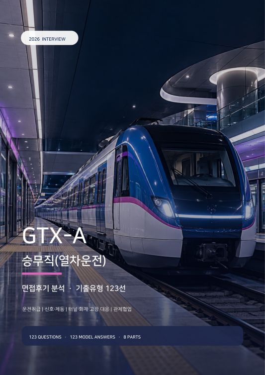 2026 GTX-A 승무직(열차운전) 면접후기] 기출유형 123선 지티엑스에이 운영현황·열차운전 직무지식·안전관리·비상대응·인성
