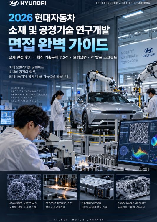 2026 현대자동차 소재 및 공정기술 연구개발 면접] 후기기출 112선 PT발표