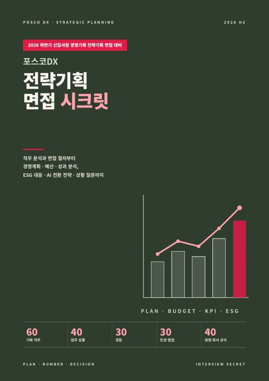 [2027 대비] 포스코DX 전략기획 면접후기 기출200문항 (경영계획+예산 분석+ESG)