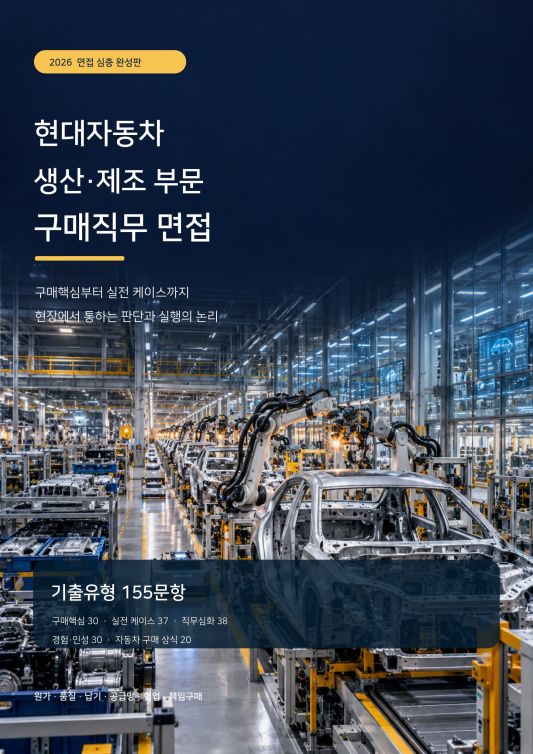 2026 현대자동차 생산·제조 구매 면접후기기출 165선