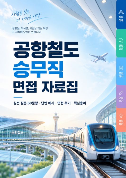 2026 공항철도 승무직 면접 실전자료집] 직무이해 운전안전 고객응대 조직적합성 (실전면접 60문항과 모범답변 및 면접핵심용어정리)