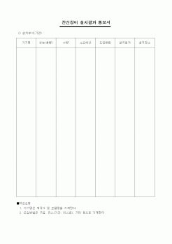 (제조/생산)전산장비 설치결과 통보서