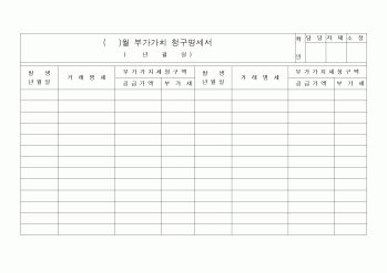 (공사예산/실행)()월 부가가치 청구명