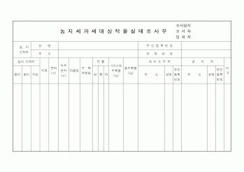 (지방세)농지세과세대상작물실태조사