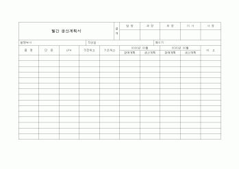 (제조/생산)월간생산계획서