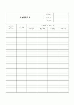 (건설규정)소화기 점검표