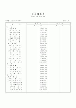 (건설규정)대차대조표(주식회사)