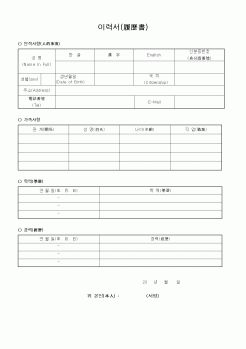 (인사/노무)이력서(履歷書)