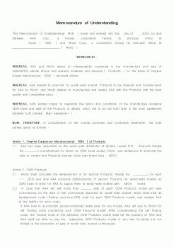 (영어서식)Memorandum of Understandi