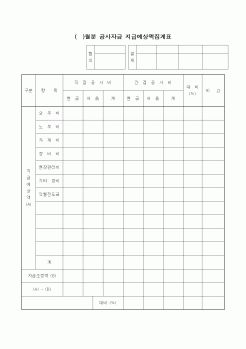 (공사예산/실행)()월분 공사자금 지급