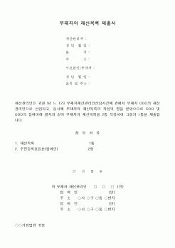 (채권/채무)부재자의 재산목록제출서