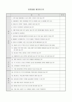 오픈당일 체크리스트(외식창업)