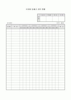 식자재 입출고 관리현황(음식점)