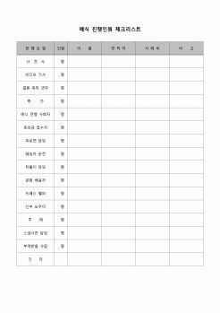 (경조사)  예식진행인원 체크리스트(